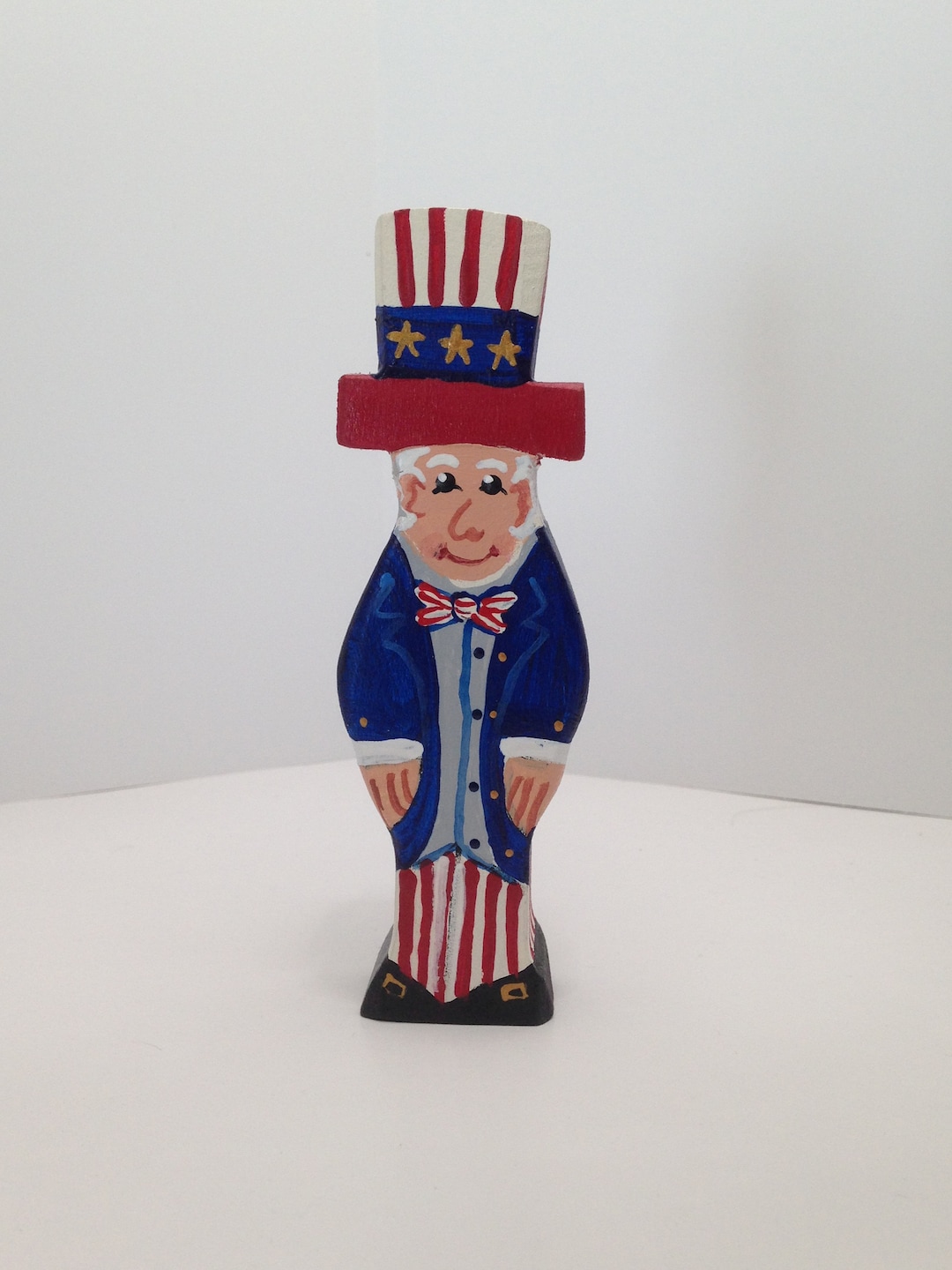 4 Inch Standing Wooden Uncle Sam - Americana Decorations - Holiday ...