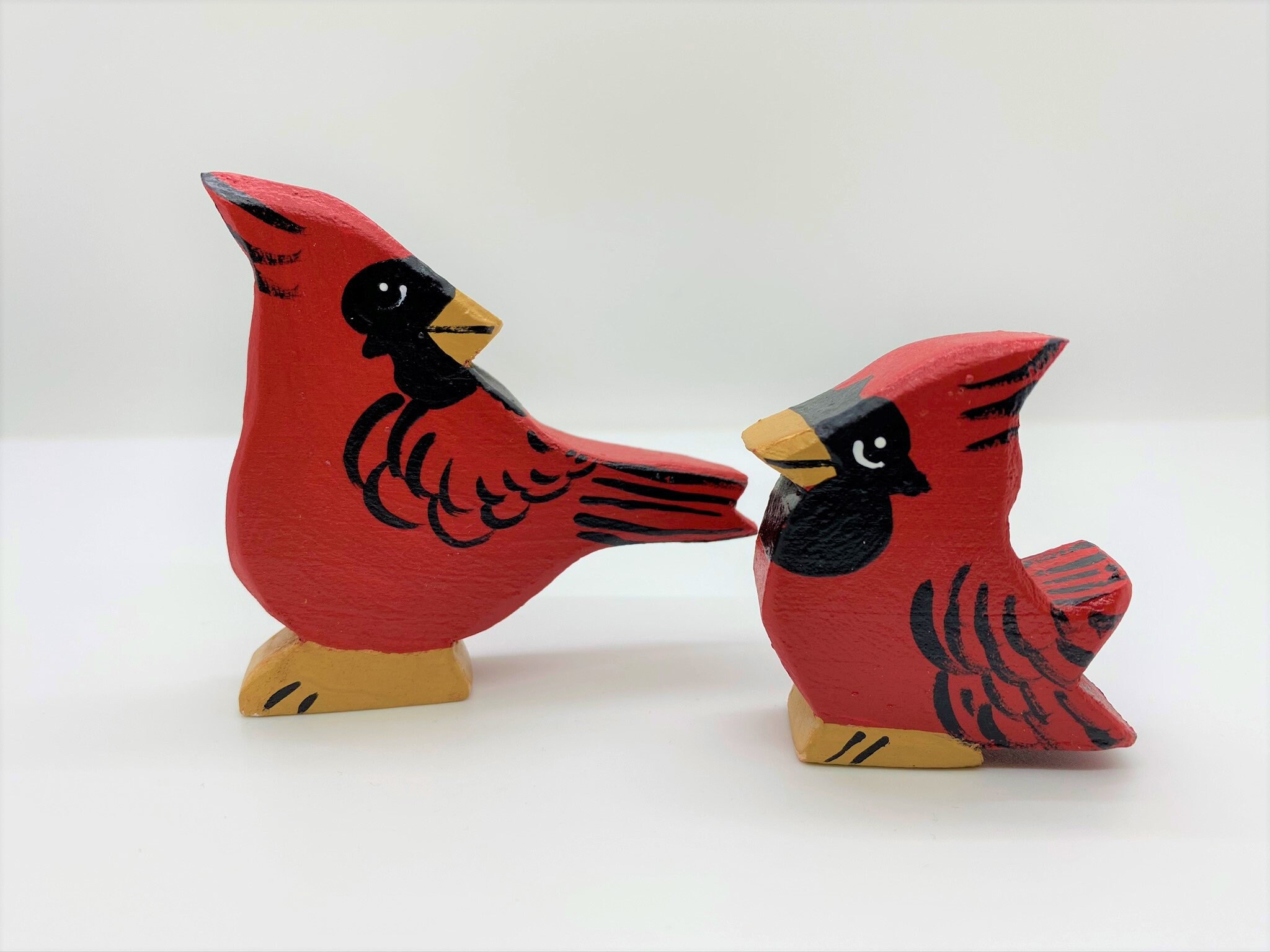 Set of Standing Wooden Cardinals Holiday Decor Cardinal | Etsy