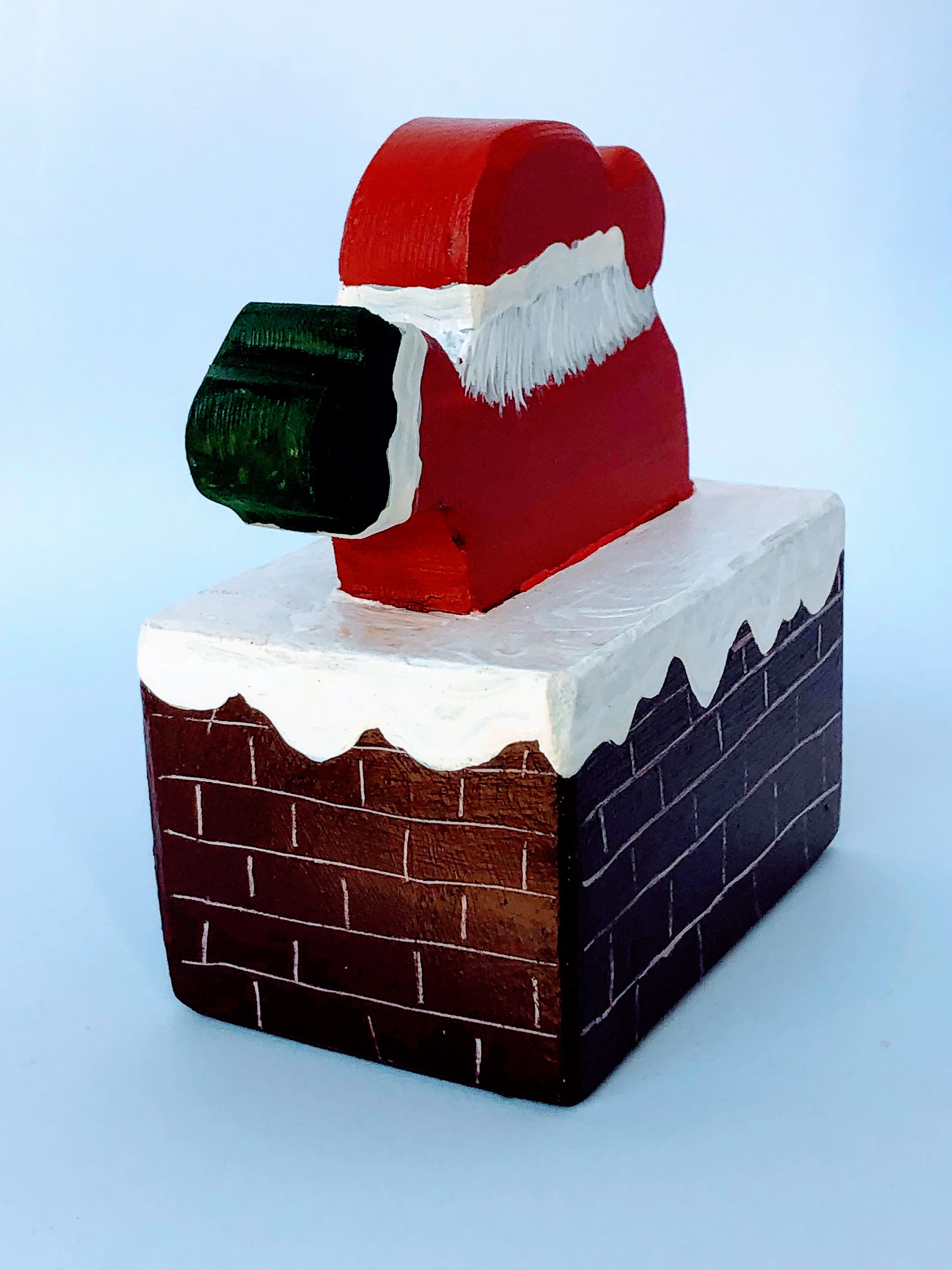 Wooden Santa Claus in Chimney Christmas Decor - Etsy