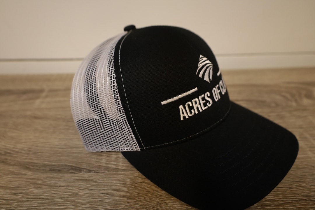 Acres of Clay Black With White Mesh Hat - Etsy