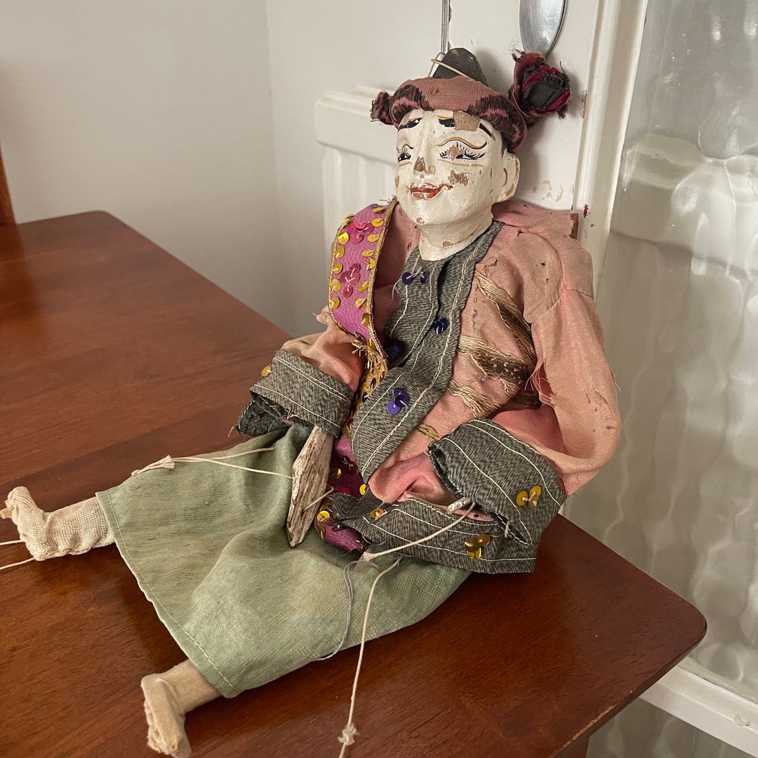 Very Old Charming Wooden Puppet Hand Painted Taiwanese Doll Puppet - Etsy