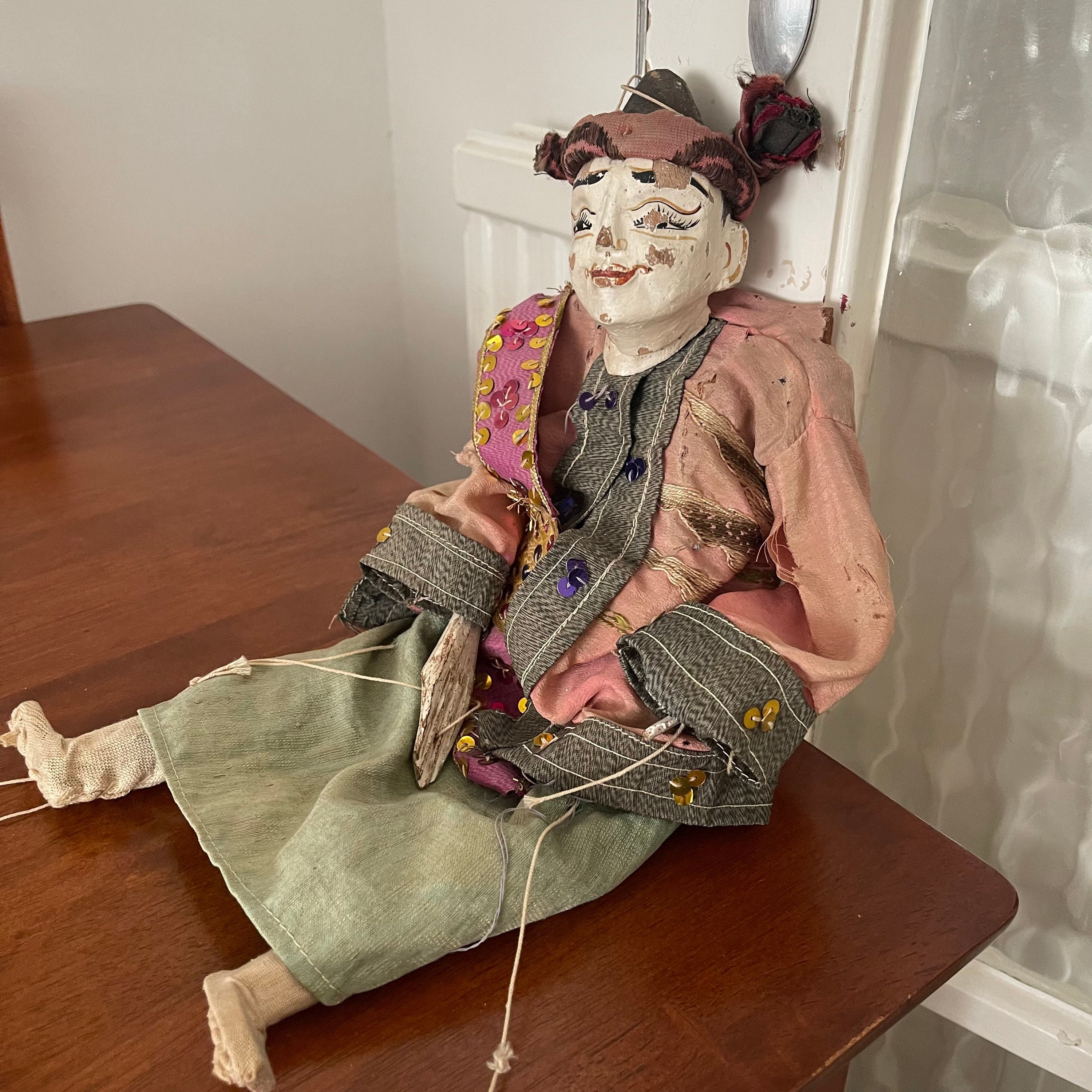 Very Old Charming Wooden Puppet Hand Painted Taiwanese Doll Puppet - Etsy