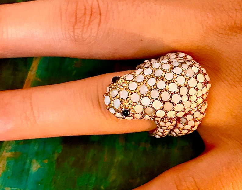 Rhinestone Frog Stretch Rings Animal Crystal Reptile Pink Blue - Etsy