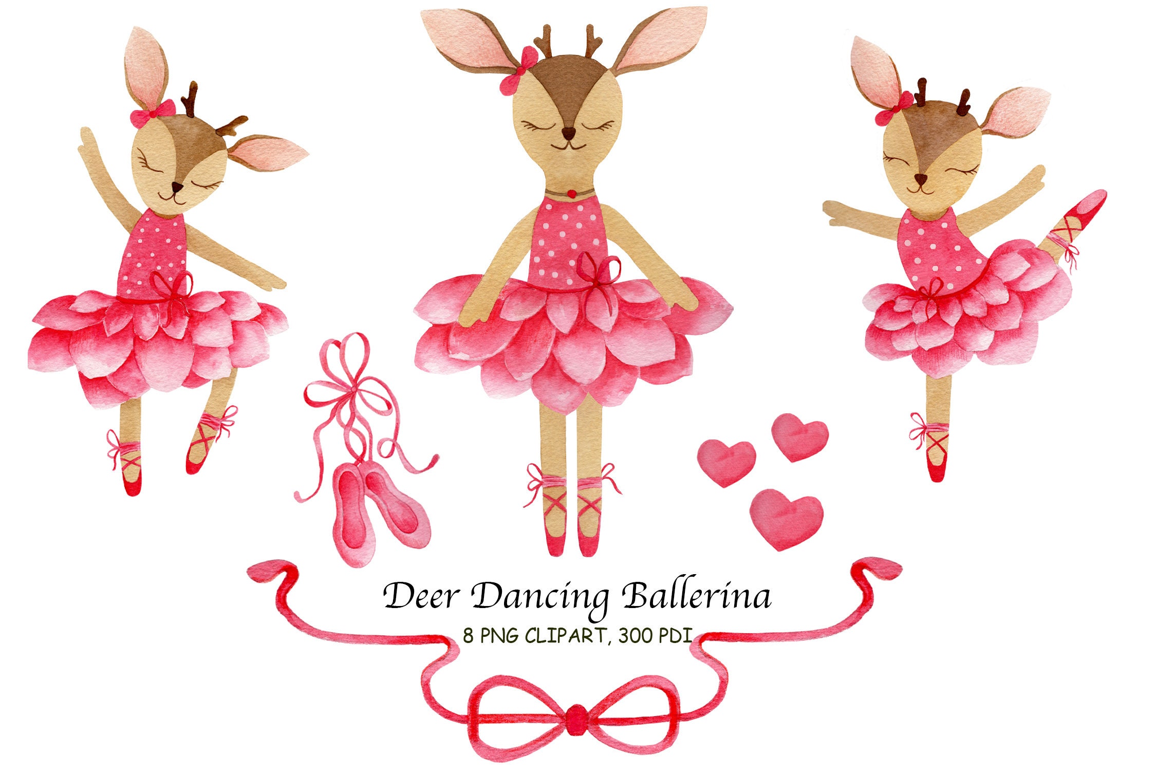 Dancing Deer Cartoon Clipart