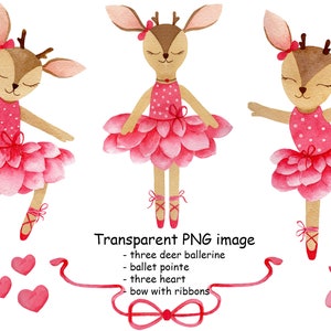 Watercolor Deer Dancing Ballerina Clipart PNG - Etsy