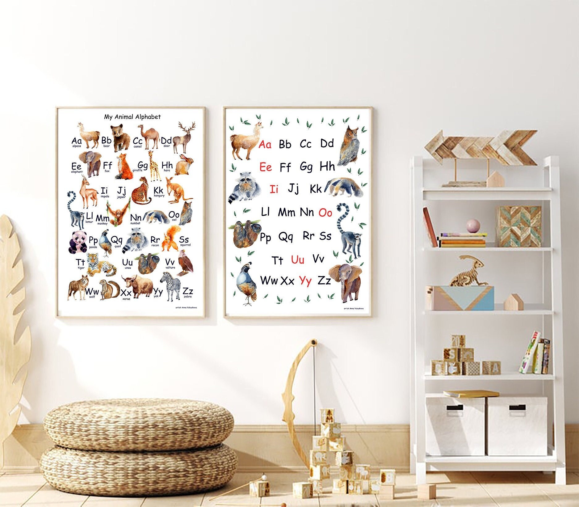 Animal Alphabet. English Alphabet Poster. Just Letters. Educational ...