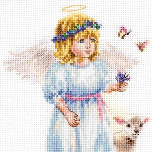 Light Angel Cross-stitch Kit on Aida 14 Count Canvas Alisa 0-202 - Etsy