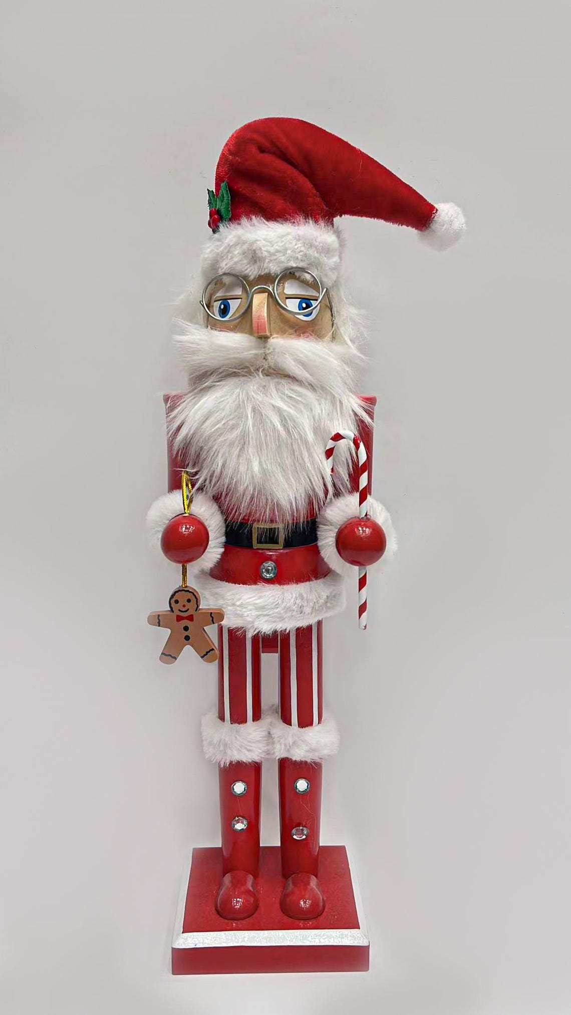 Set of 2 Christmas Nutcrackers - Santa and Elf Wooden Decorations for ...