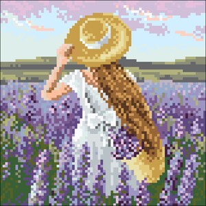 Lavender Field Diamond Painting Set by Crafting Spark. Fantasy - Etsy