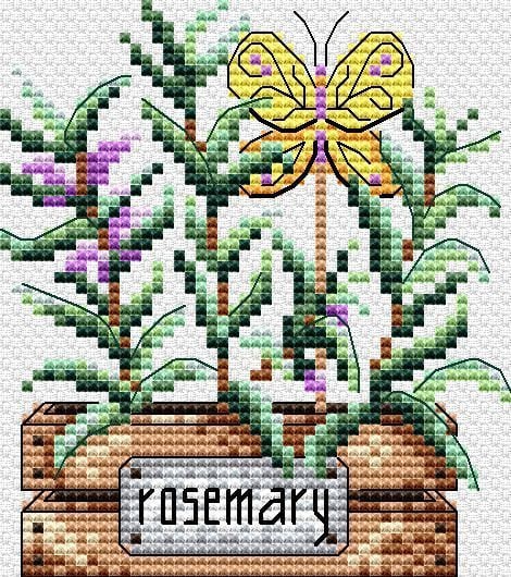 Rosemary Flowers Still Life Cross-stitch Kit on Aida 14 Count Canvas ...