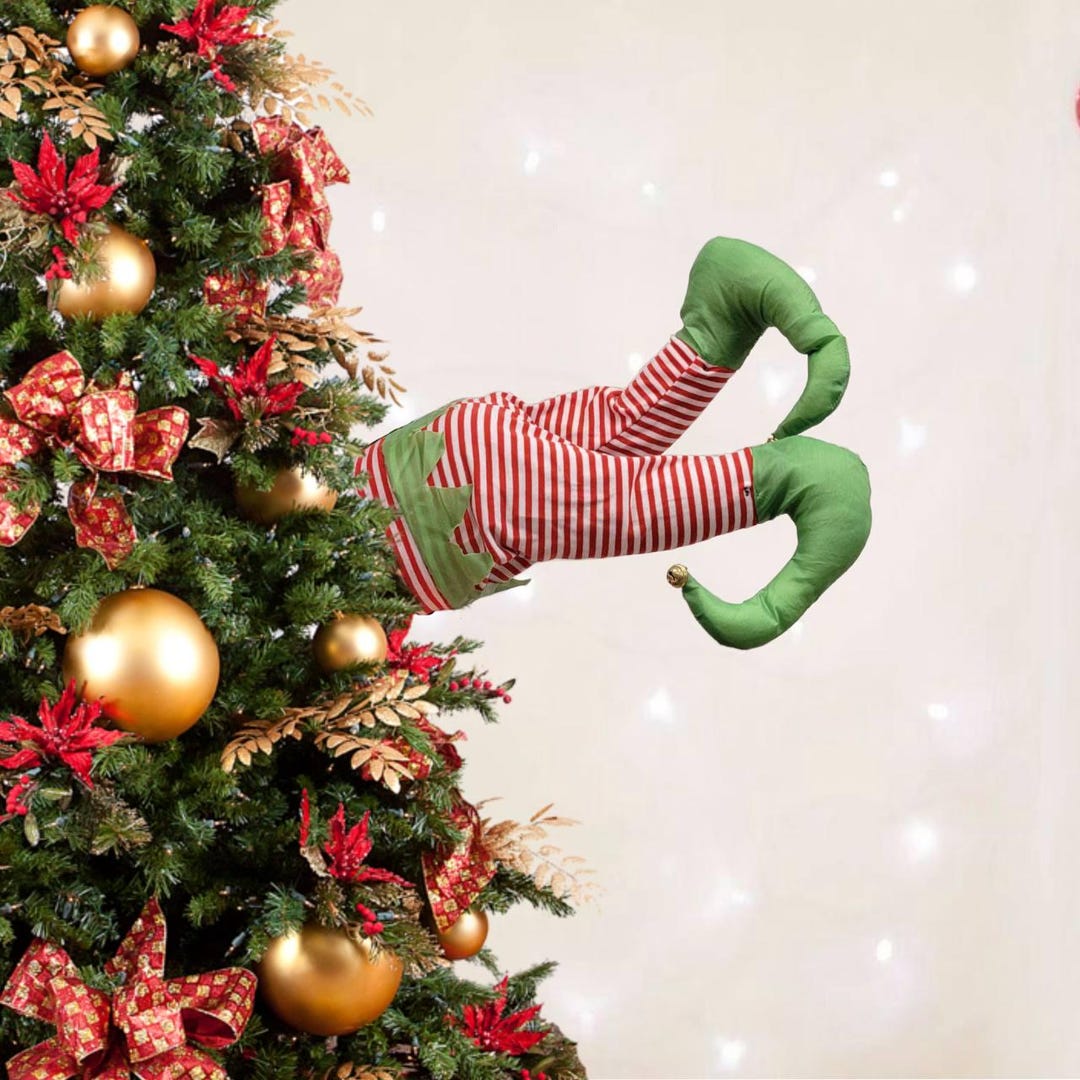 Animated Santa Leg Kickers for Christmas Tree Decor. Festive and Funny ...