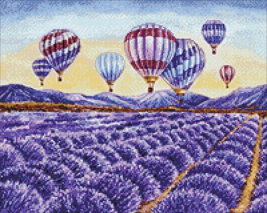 Lavender Field Flowers Diamond Painting Set by Crafting Spark. CS2586 ...