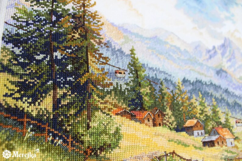 The Chamonix Valley - Counted Cross-stitch Kit. Cross Stitch Pattern on ...