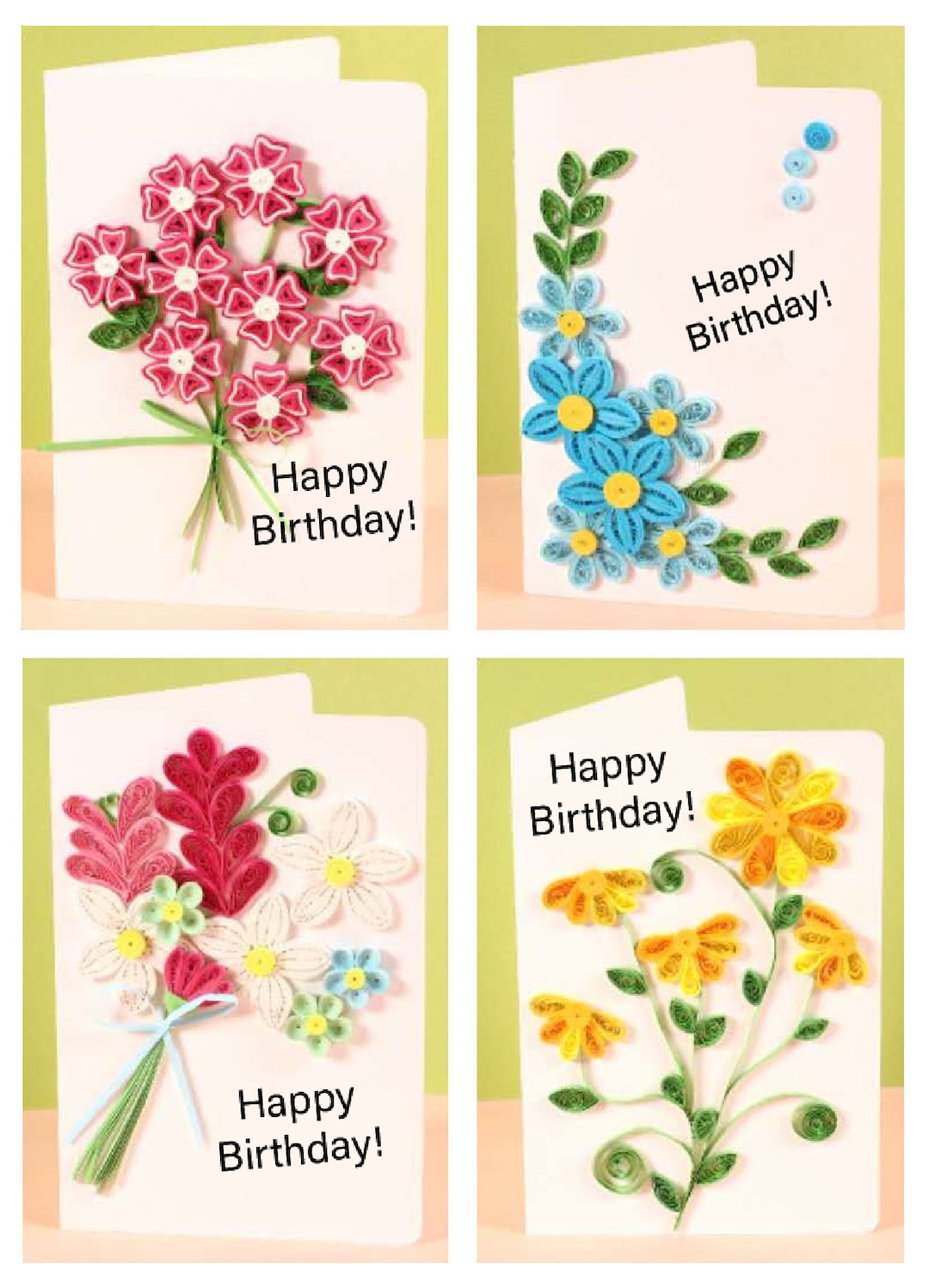 Birthday Greeting Card Making Kit. Flowers DIY Quilling Kit. Crafting ...