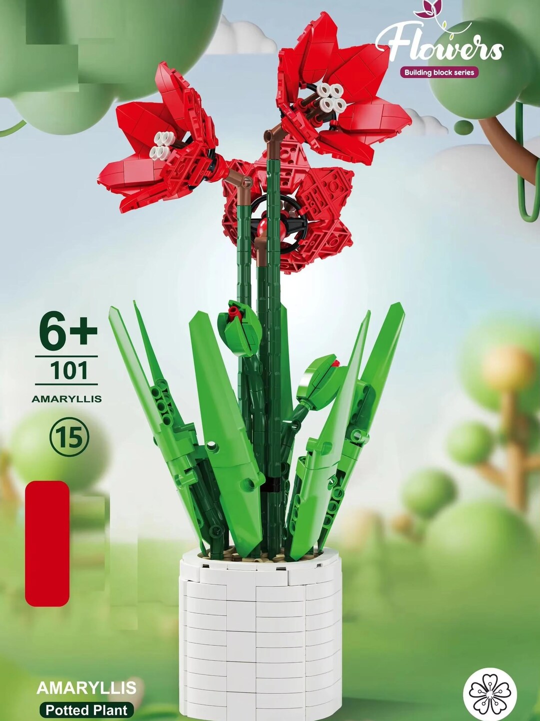 Amaryllis Building Brick. DIY Flower Building Kit. Floral Decor for ...