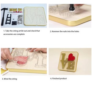 String Art Kits With Stand. DIY Home Decor. Simple Decorative Nail Art ...