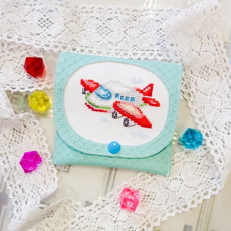 Plane Cross-stitch Kit on Aida 14 Count Canvas. Monochrome - Etsy