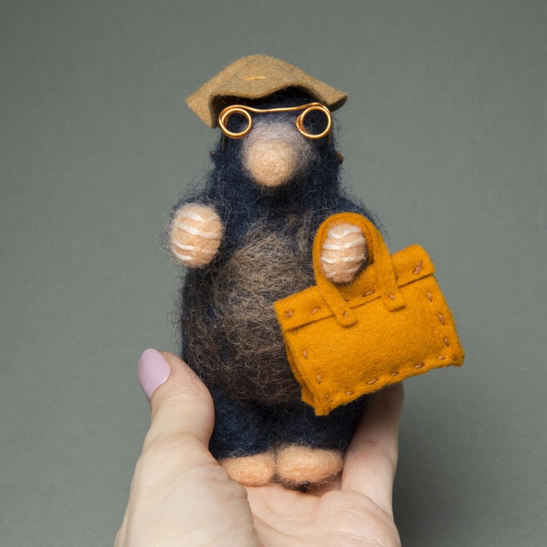 Small Mole Felting Kit. Needle Felting Kit. Toy Kit for Beginners ...