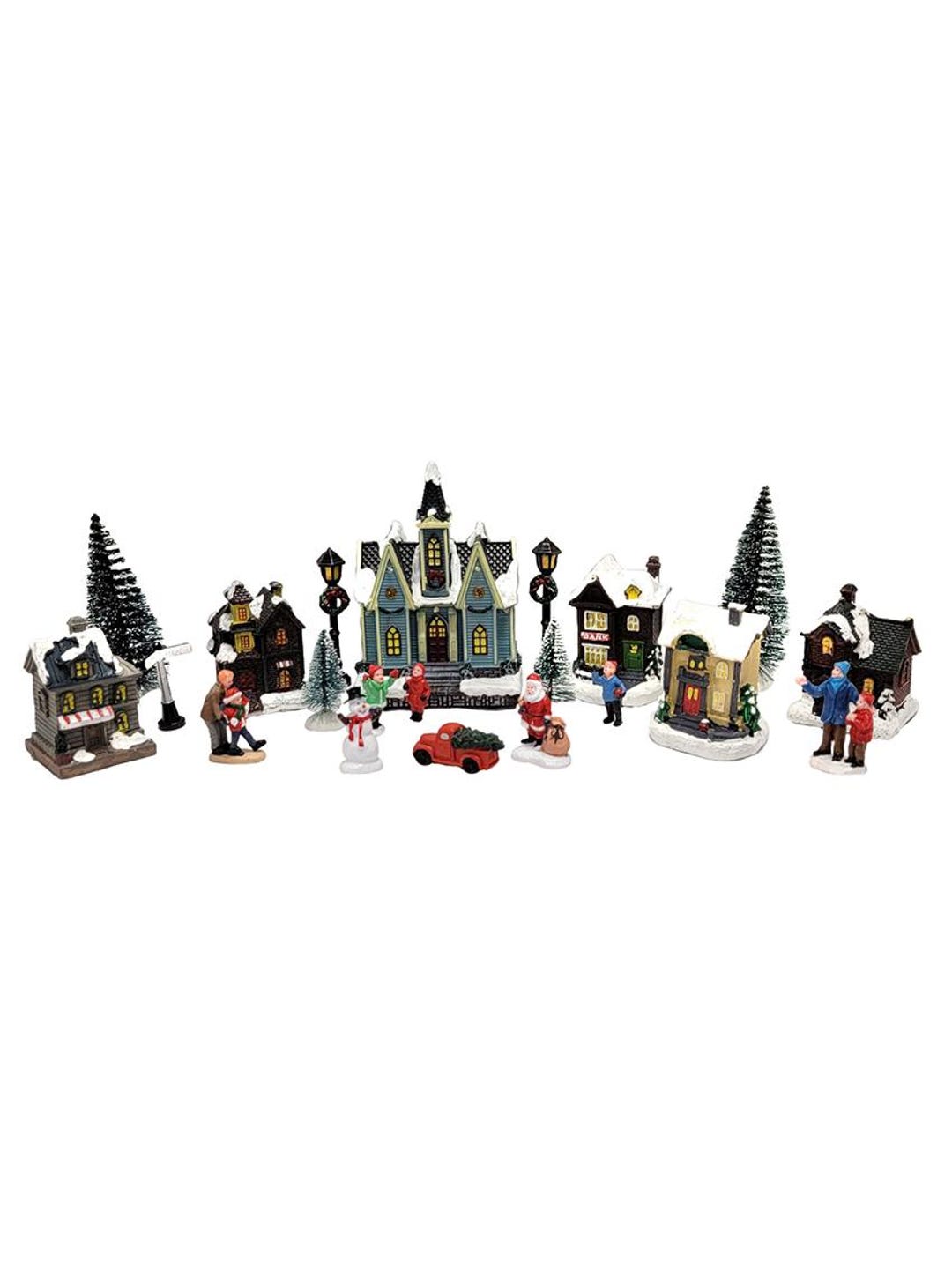 Christmas Village Set - Winter Wonderland. Scene With Snowy Houses ...