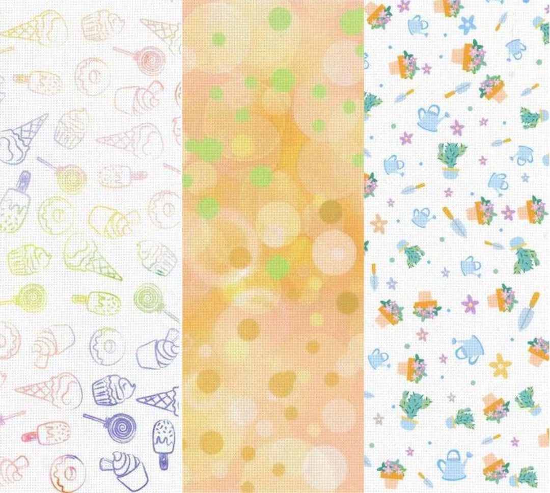 Colorful Printed AIDA Fabric for Cross Stitch. 18ct Count Canvas ...