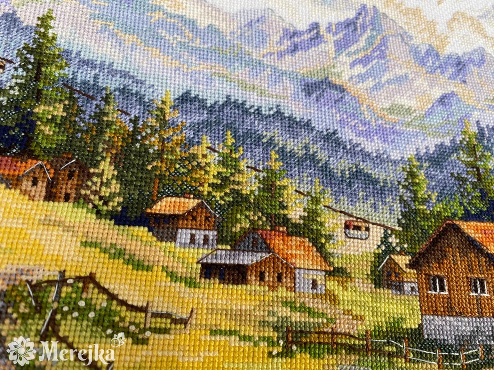 The Chamonix Valley - Counted Cross-stitch Kit. Cross Stitch Pattern on ...