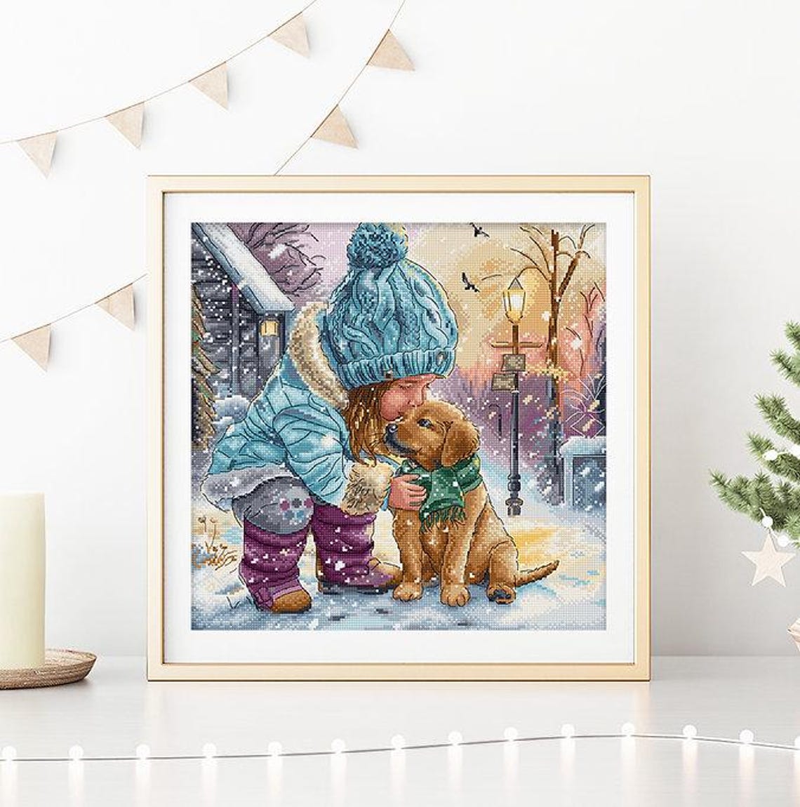 Cross-stitch Kit on Aida 16 Count Canvas - Best Friends. USA Shipping ...