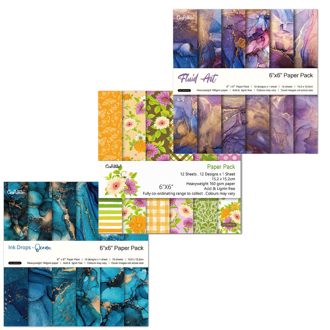 Scrapbook Paper Pack. Different Paper Packs. 12 Sheets of 15.2x15.2cm ...