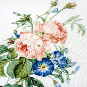 Bouquet With Roses Counted Cross-stitch Kit. Flowers Bouquet Pattern ...
