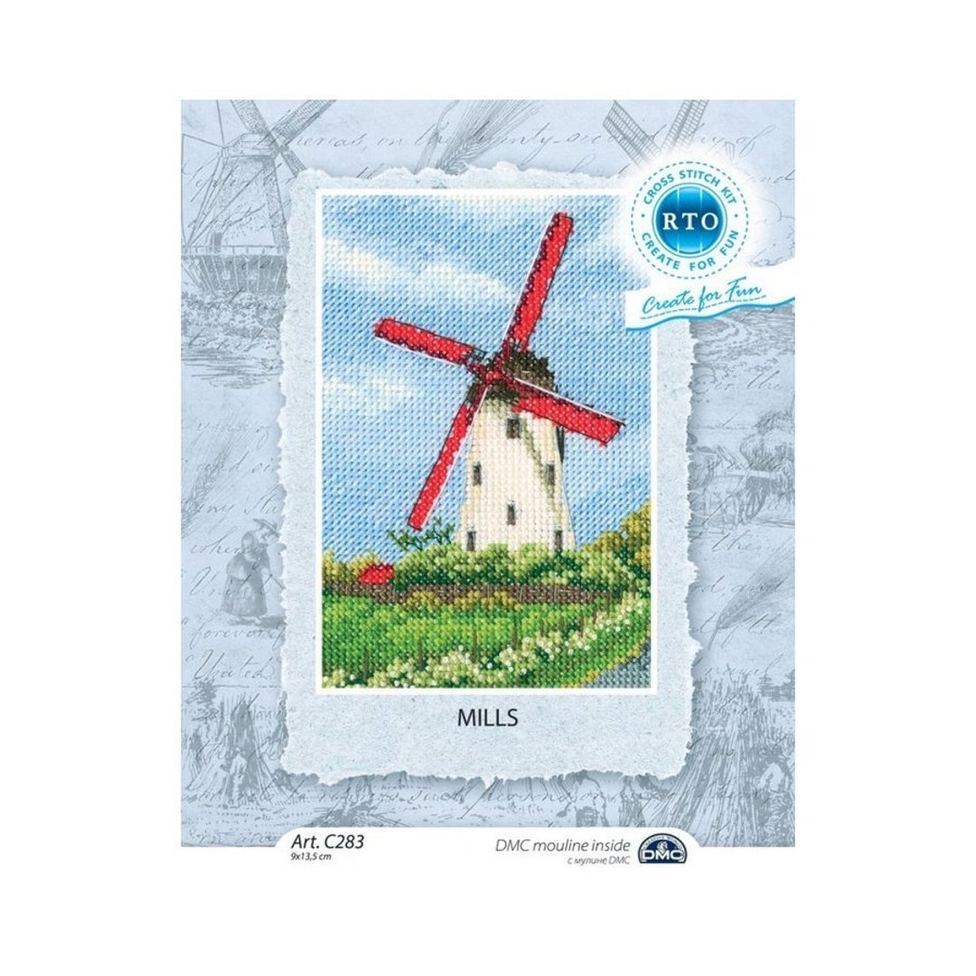 Dutch Windmill Cross Stitch Kit. Green Heels Cross Stitch Pattern on ...