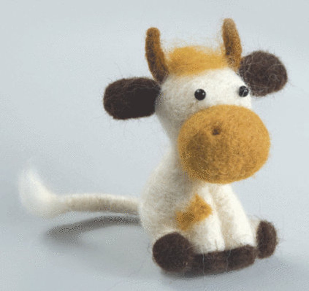 Cartoon Cow Felting Kit. Needle Felting Kit. Toy Kit for Beginners ...
