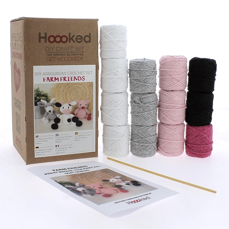 DIY Crochet Kit Farm Friends – Beginners Amigurumi Kit With Eco ...