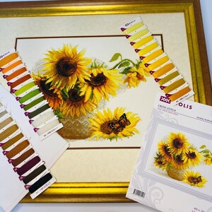 Hot Summer - Counted Cross-stitch Kit. Sunflowers Cross Stitch ...