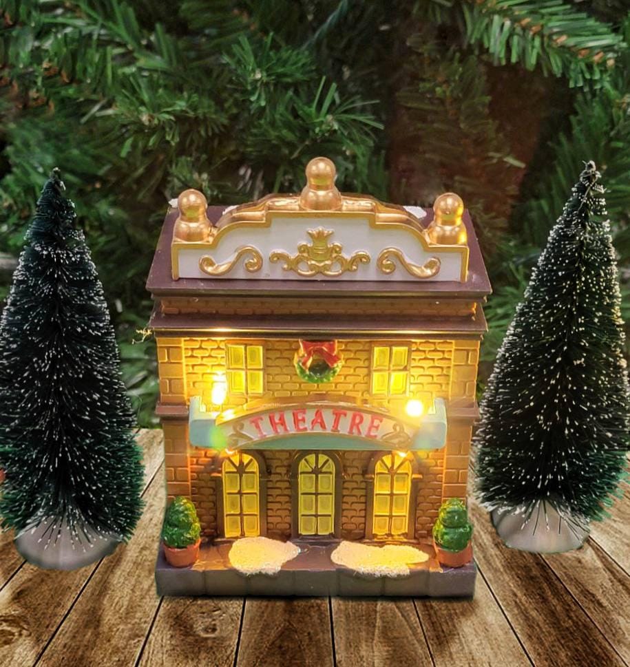Snow-covered Christmas Village Scene With LED Lights - Starlit Village ...