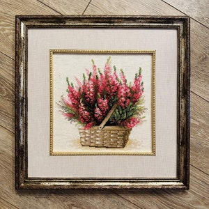 Scottish Heather - Counted Cross-stitch Kit. Pink Flowers Cross Stitch ...