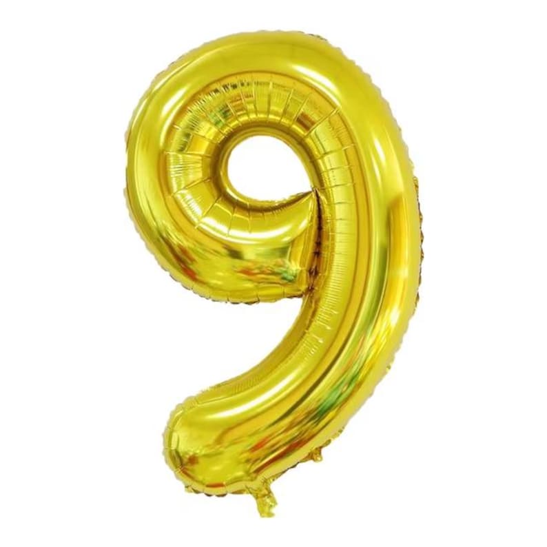 Golden Number Mylar Balloons. Shiny Foil Balloons for Birthdays ...