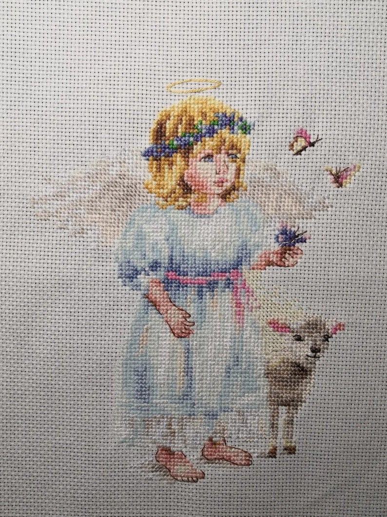 Light Angel Cross-stitch Kit on Aida 14 Count Canvas. | Etsy
