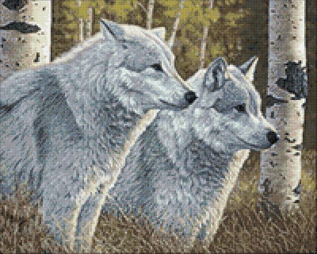 Wolves Diamond Painting Set by Crafting Spark. CS2570 Forest Landscape ...