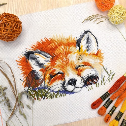 Snow Time Counted Cross-stitch Kit on Aida 18 Count Canvas. MP - Etsy