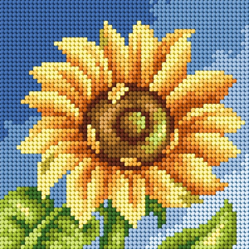 Sunflower Needlepoint Canvas for Half Stitch Without Yarn. - Etsy