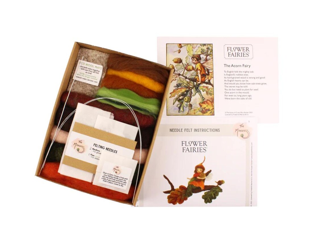 Acorn Fairy Needle Felting Kit – Autumn Woodland Fairy With Oak Leaf ...