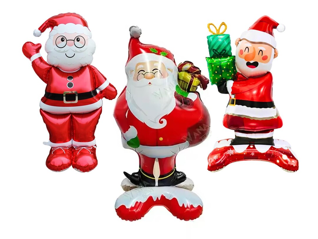 Christmas Mylar Balloon Santa Decoration. Foil Balloon Decoration ...