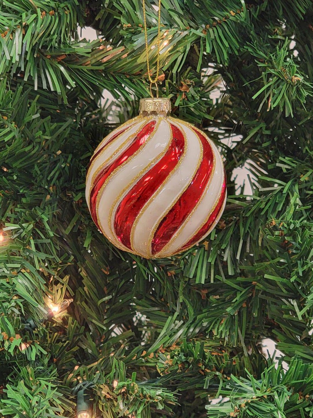 Candy Glass Ball Christmas Ornament. Holiday Ornament. Christmas Tree ...