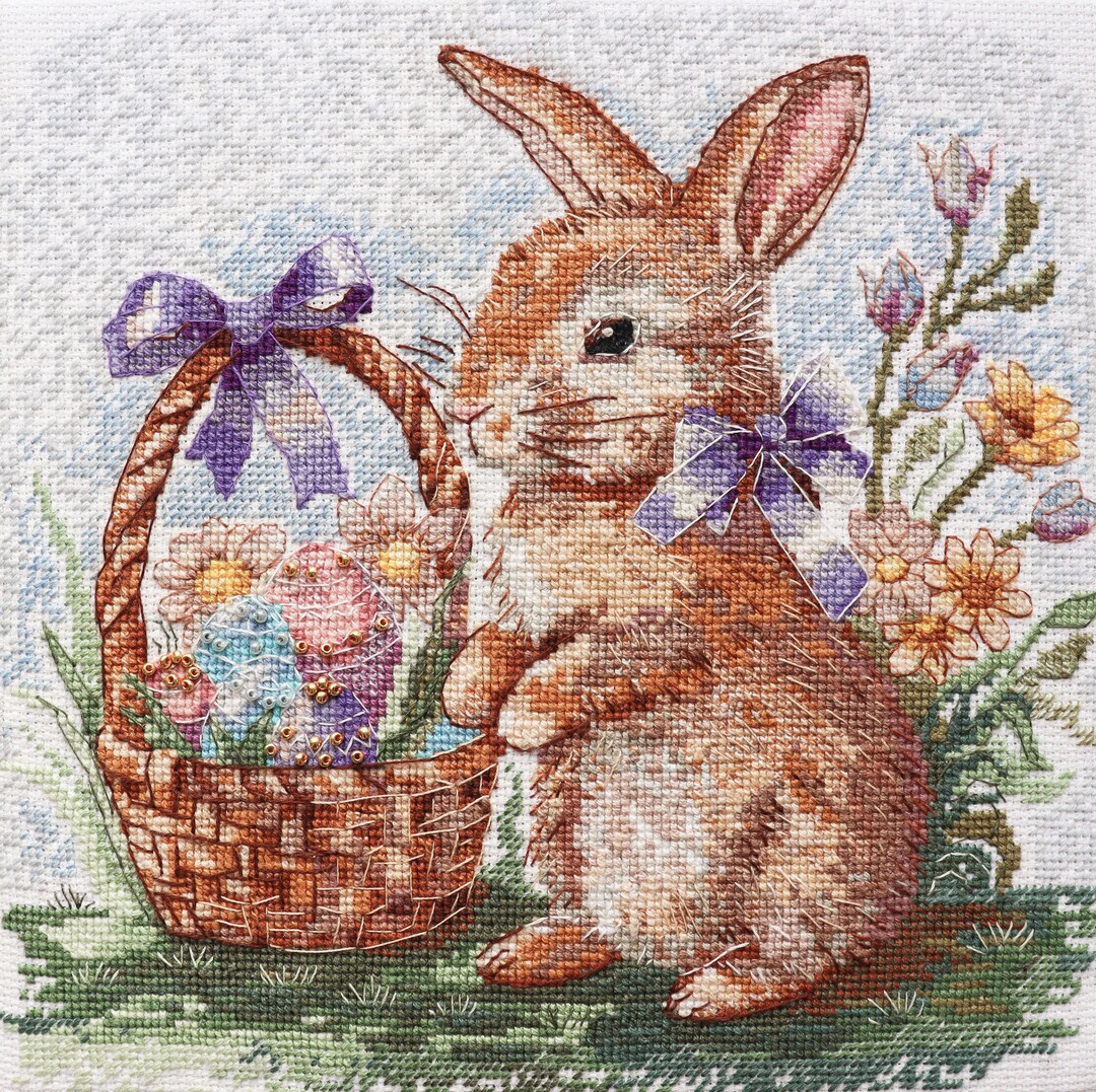 Cross-stitch Kit - in Search of a Holiday. Easter Rabbit Cross Stitch ...