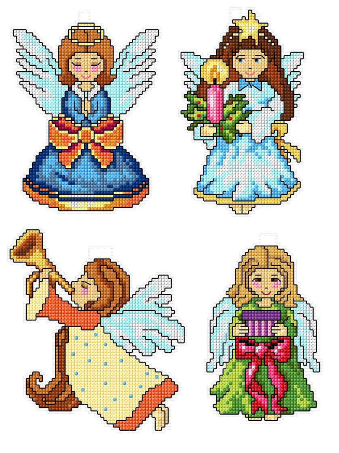 Christmas Tree Angels - Counted Cross-stitch on the Plastic Canvas With ...