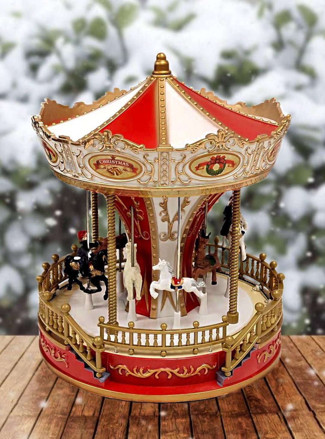 Traditional Christmas Carousel for Festive Decoration. Holiday Decor ...