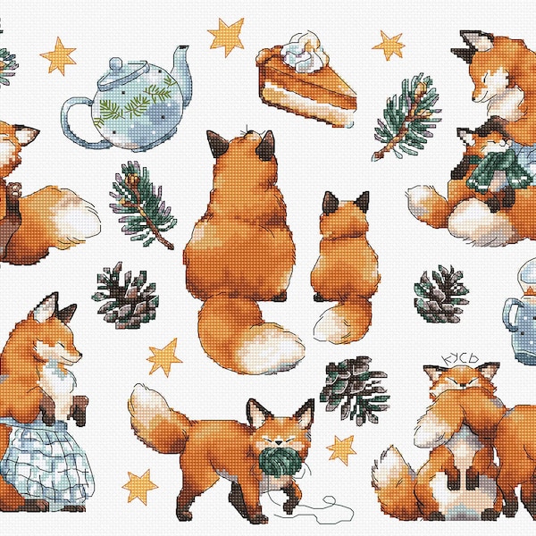 Fox Cross Stitch Kit - Etsy