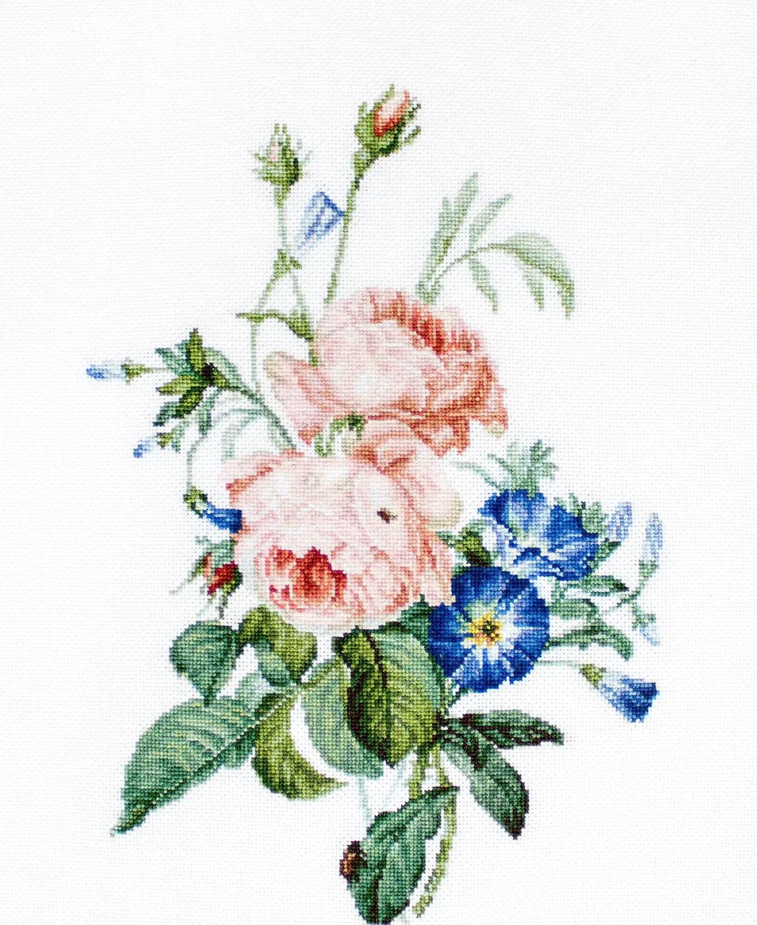 Bouquet With Roses Counted Cross-stitch Kit. Flowers Bouquet Pattern ...