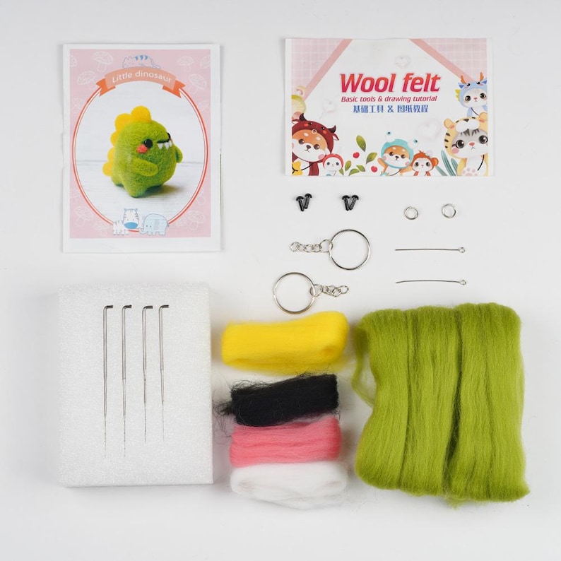 Animal Needle Felting Kit. DIY Wool Toy Craft for Beginners. Handmade ...