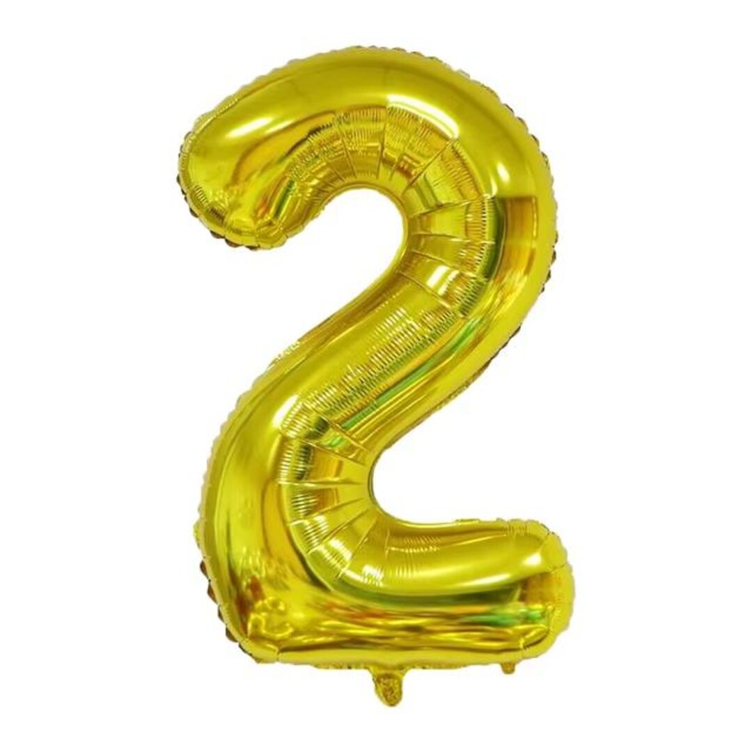 Golden Number Mylar Balloons. Shiny Foil Balloons for Birthdays ...
