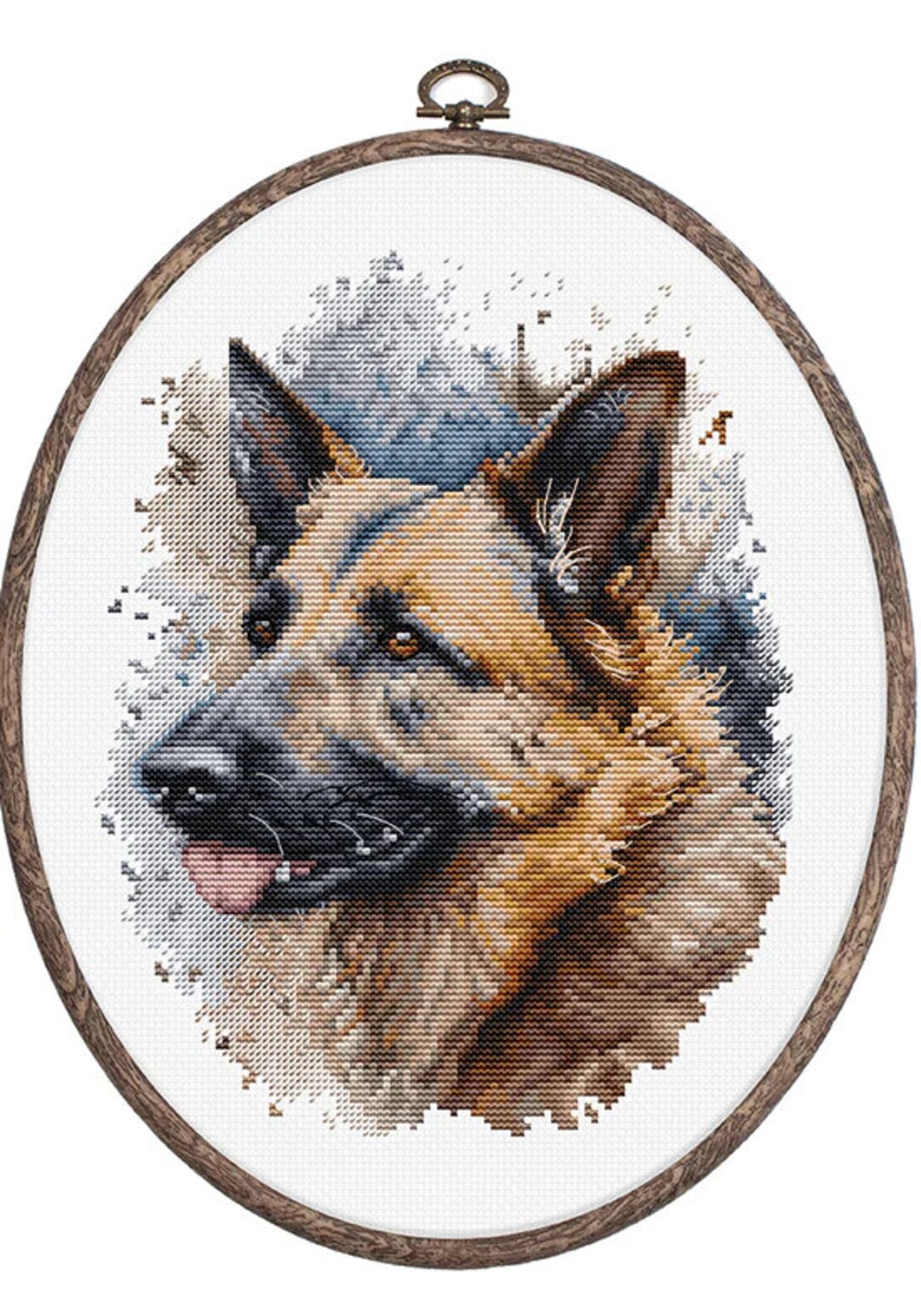 German Shepherd. Dog Counted Cross-stitch Kit on Aida 18 Count Canvas ...